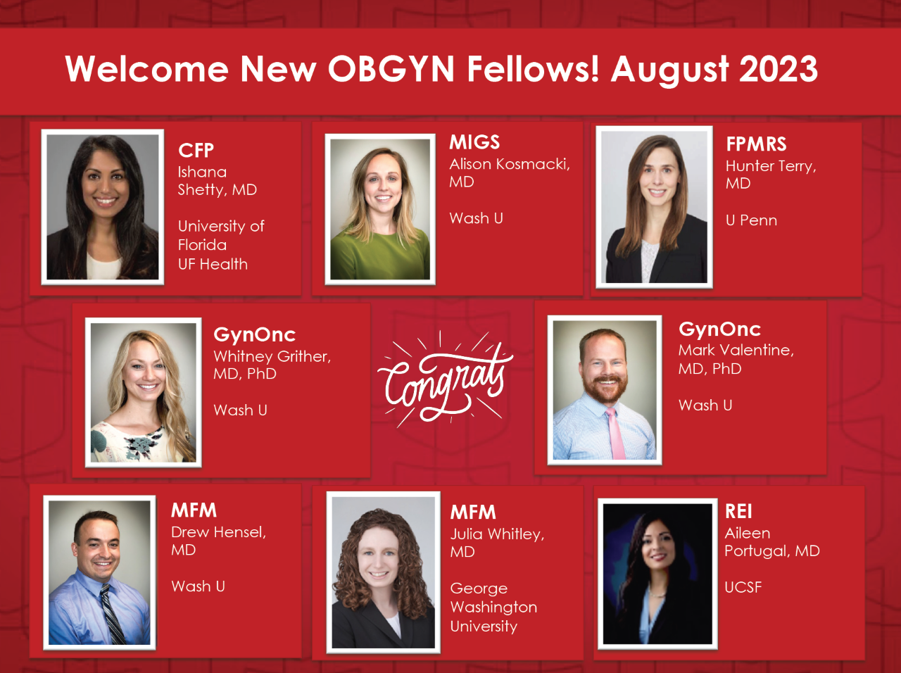 Match Day: Incoming Fellows 2023 - Obstetrics & Gynecology